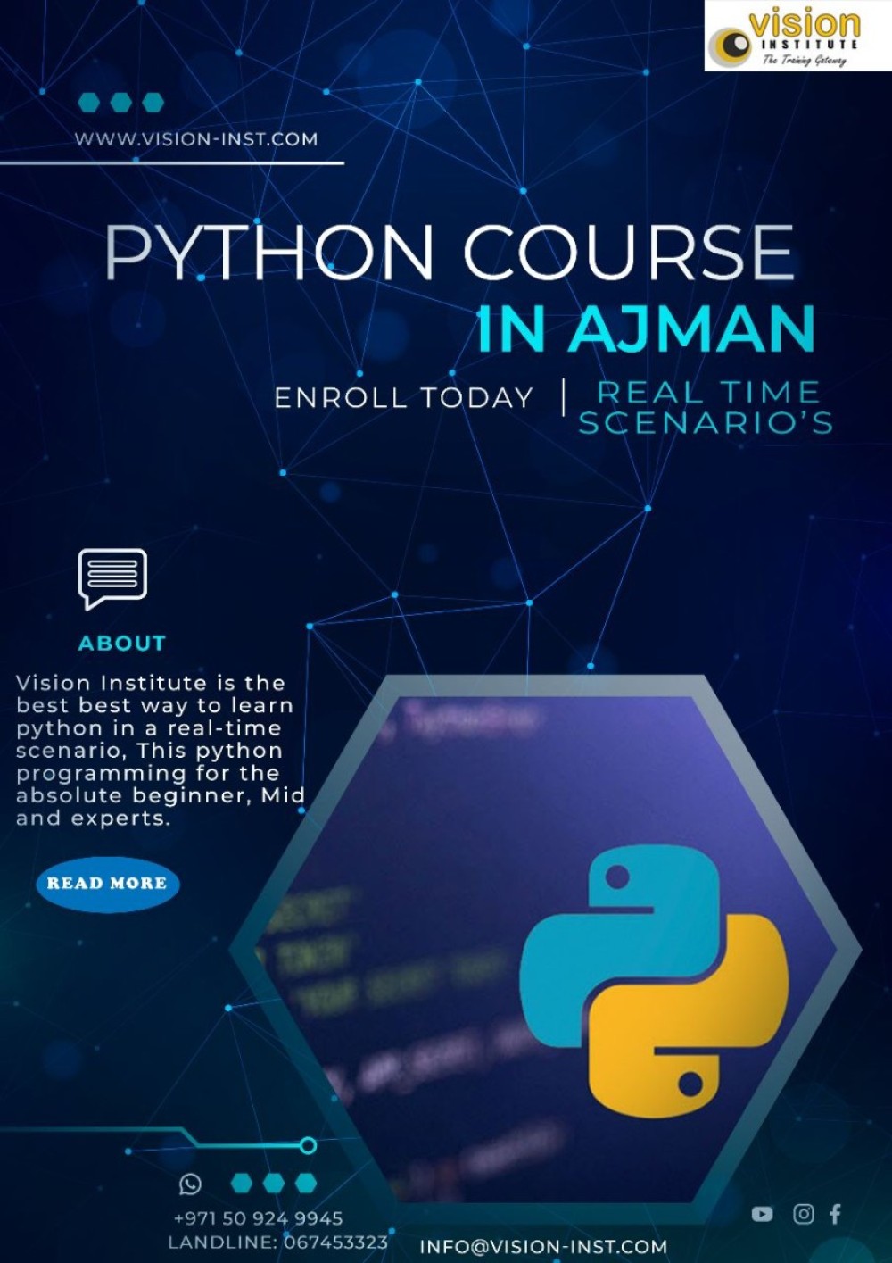 Python Programming Classes at Vision Institute. Call 0509249945 - Classes & lessons - Ajman ...